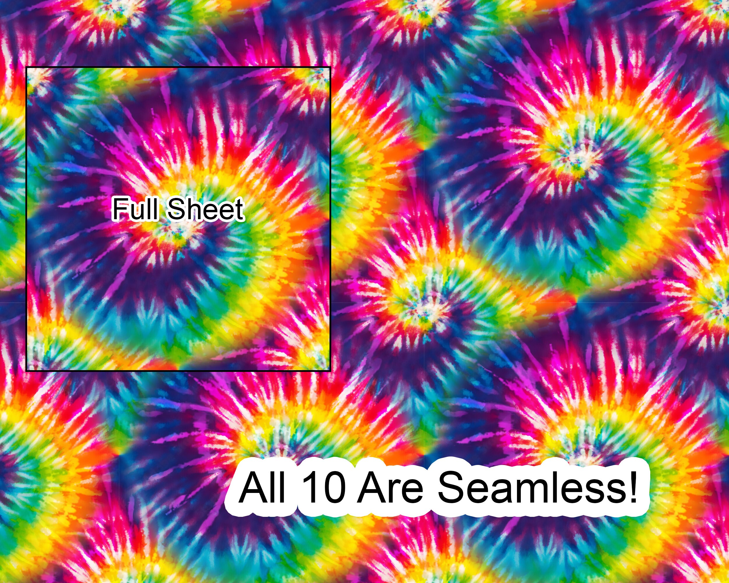 Tie Dye Digital Paper, Rainbow Seamless Tie Dye Download, Scrapbook ...