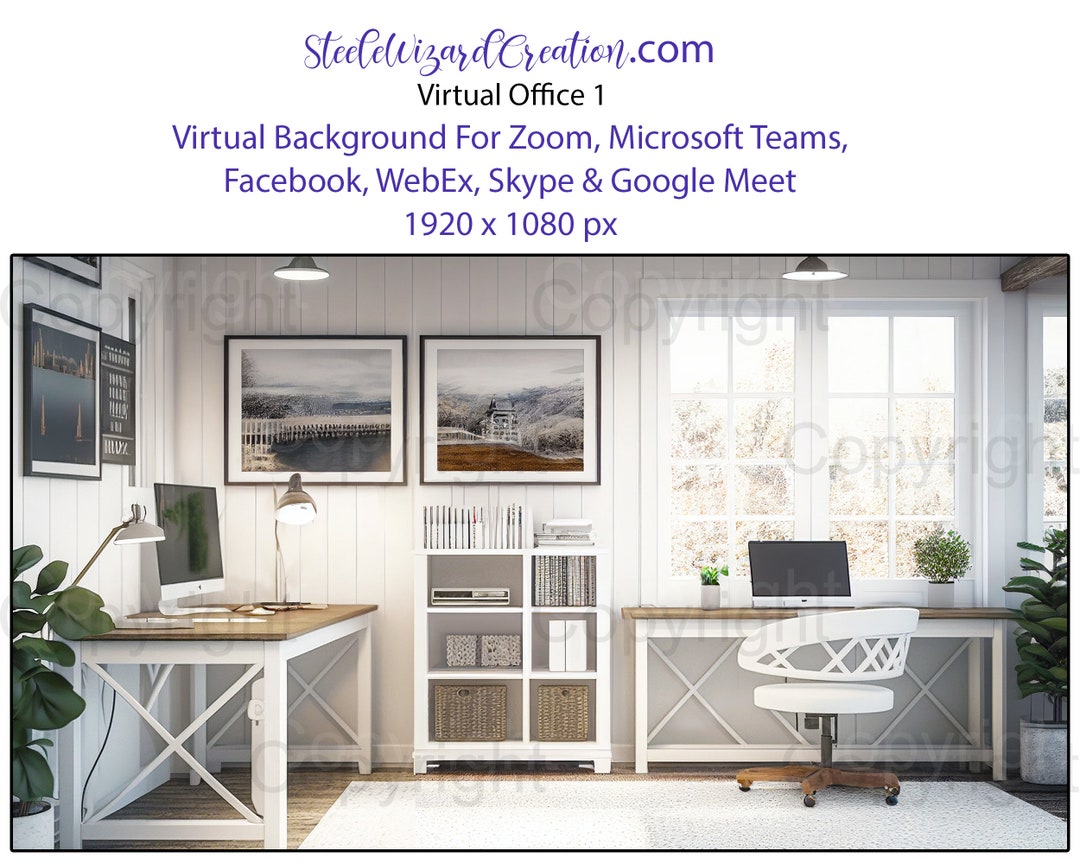 Virtual Background, Virtual Digital Backdrop, Zoom Google Meet Office ...