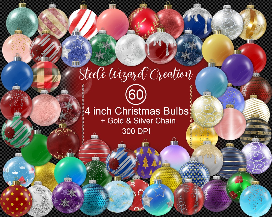 Christmas Balls Ornaments Clipart Digital Christmas Ornament Clip Art ...