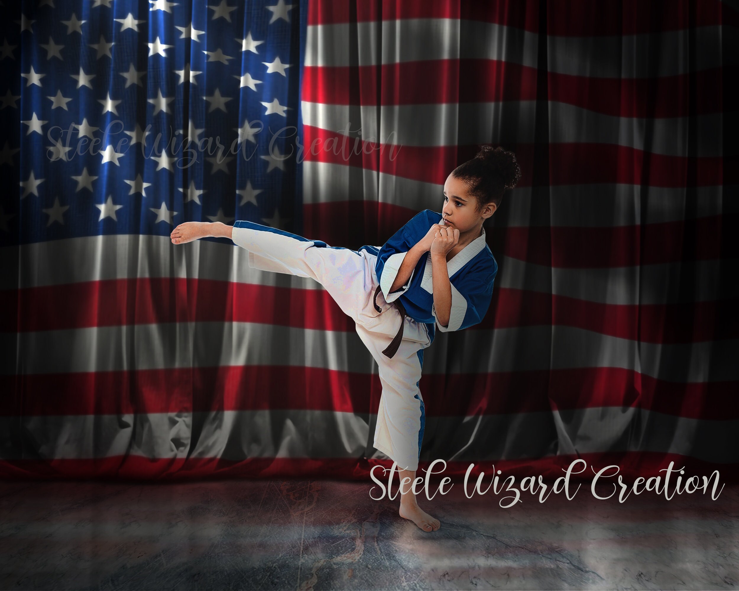 USA Digital Background Flag on Vintage Wood Backdrop | Etsy