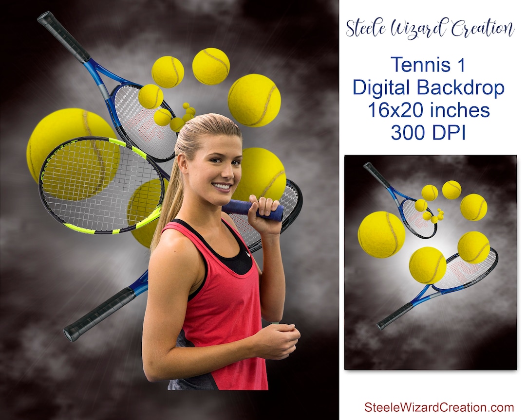 Tennis Digital Backdrop, Digital Background, Tennis Background, Sports ...