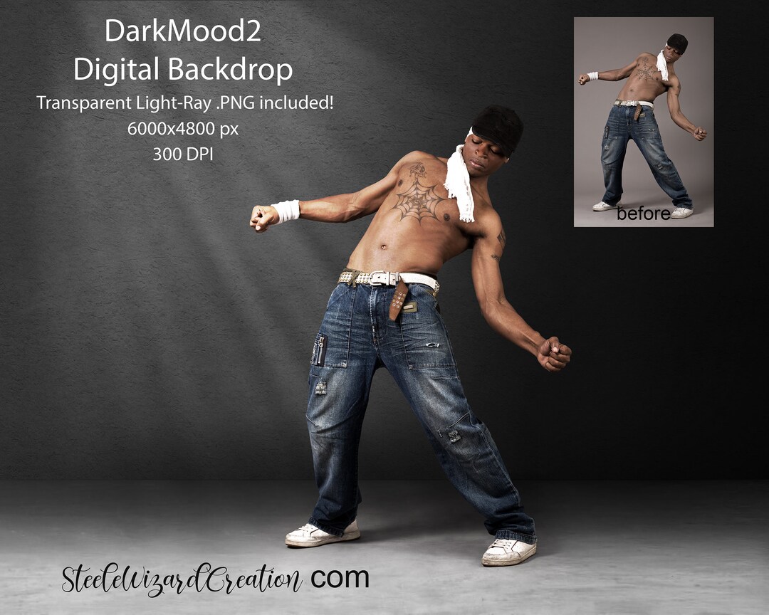 Black Digital Backdrop, Light Ray Overlay Included, Dance Floor ...
