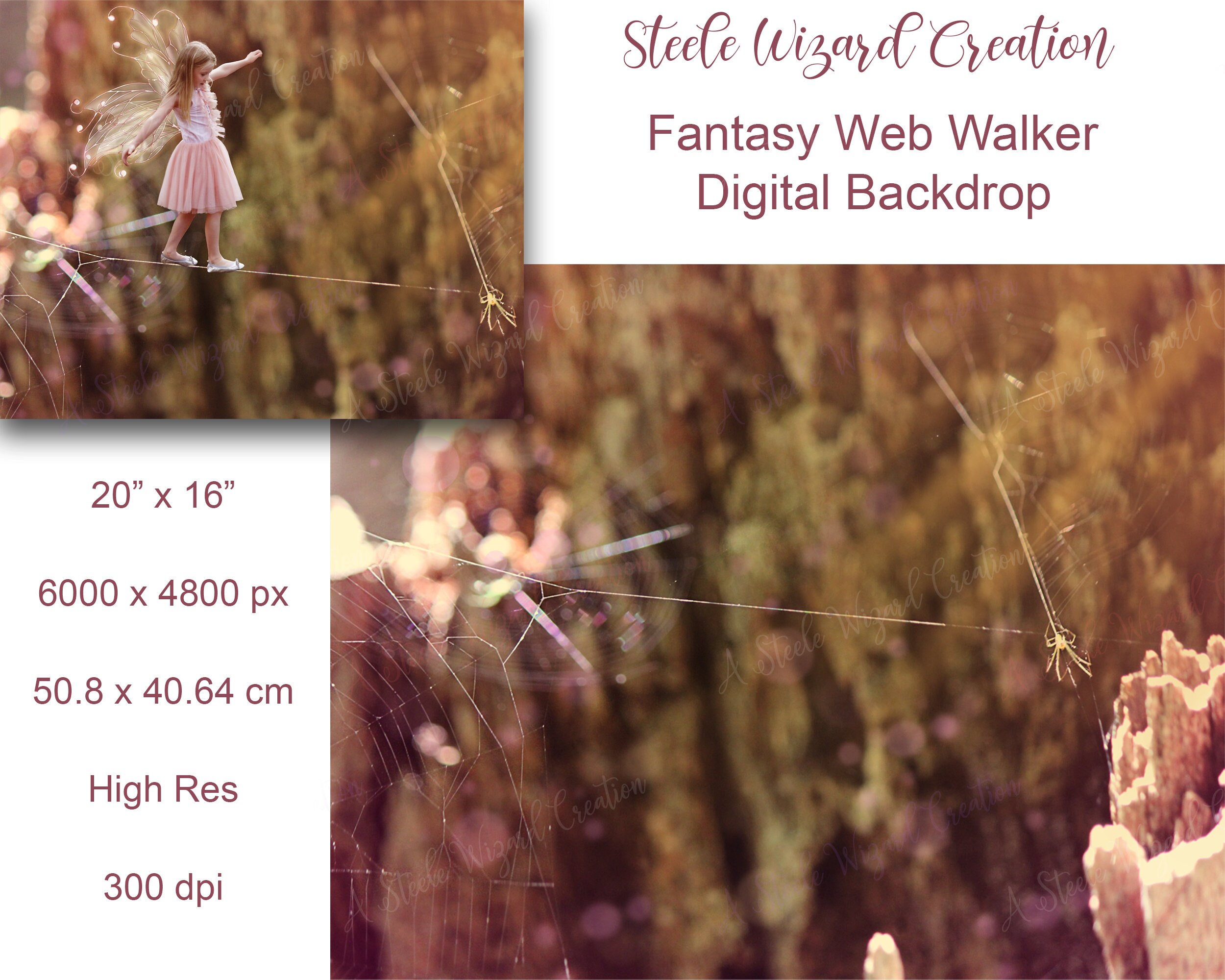 Digital Backdrop, Spiderweb Background, Web Backdrop, Fantasy ...