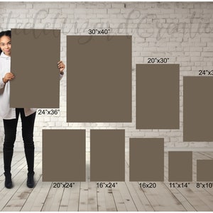 Wall Display Guide, Portrait Mockup, Photography Art Size Chart, PSD ...