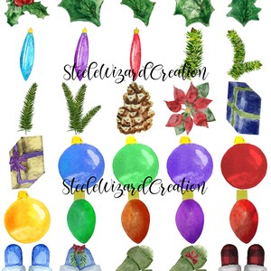 Christmas Clipart, Watercolor Clipart, Holiday Winter PNG Clipart ...