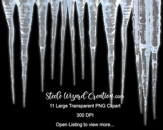 Icicles PNG Icicle Clipart Icicle Overlay Overlays PNG Ice - Etsy