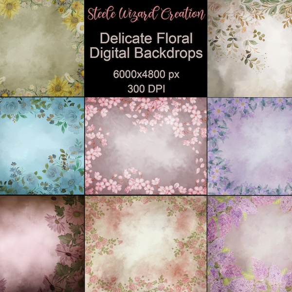 Floral Backgrounds - Etsy