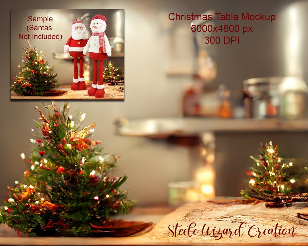 Christmas Kitchen Table, Product Background Mockup, Christmas Tree ...