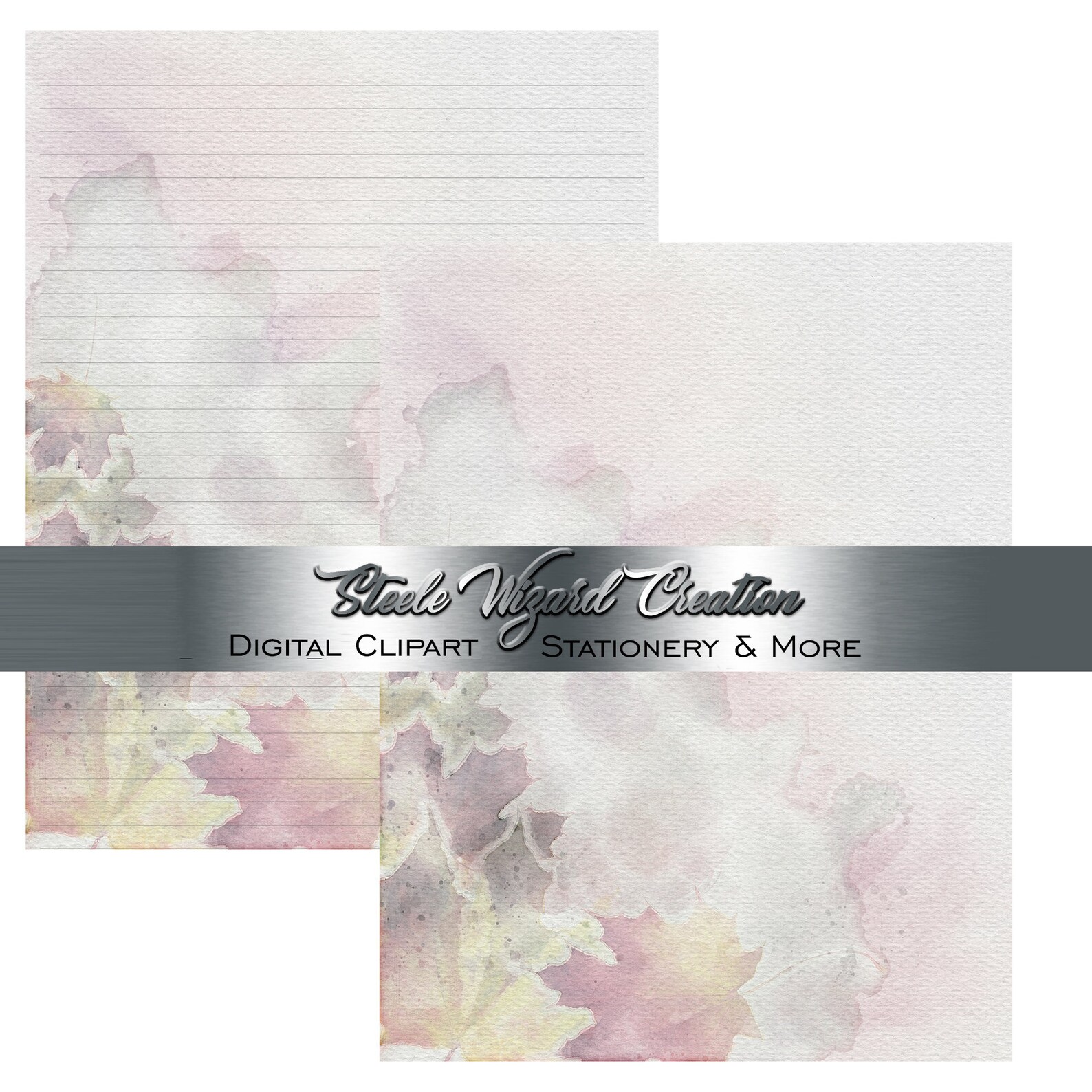 Printable Fall Leaves Paper Digital Stationery Download | Etsy