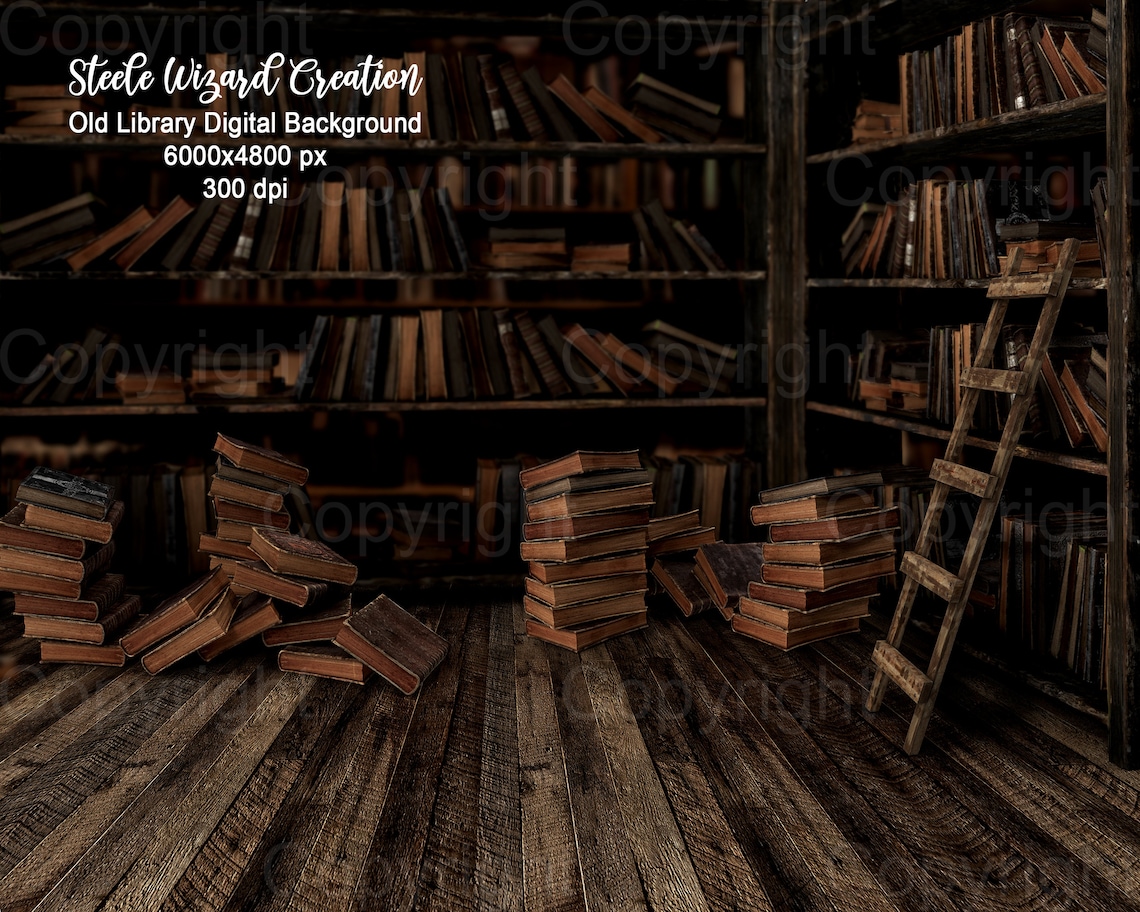 Digital Backdrop Library Background Magic Backdrop Vintage | Etsy