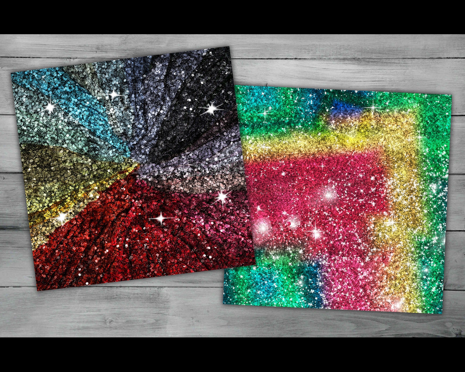 Glitter Digital Paper Rainbow Ombre Chunky Glitter - Etsy
