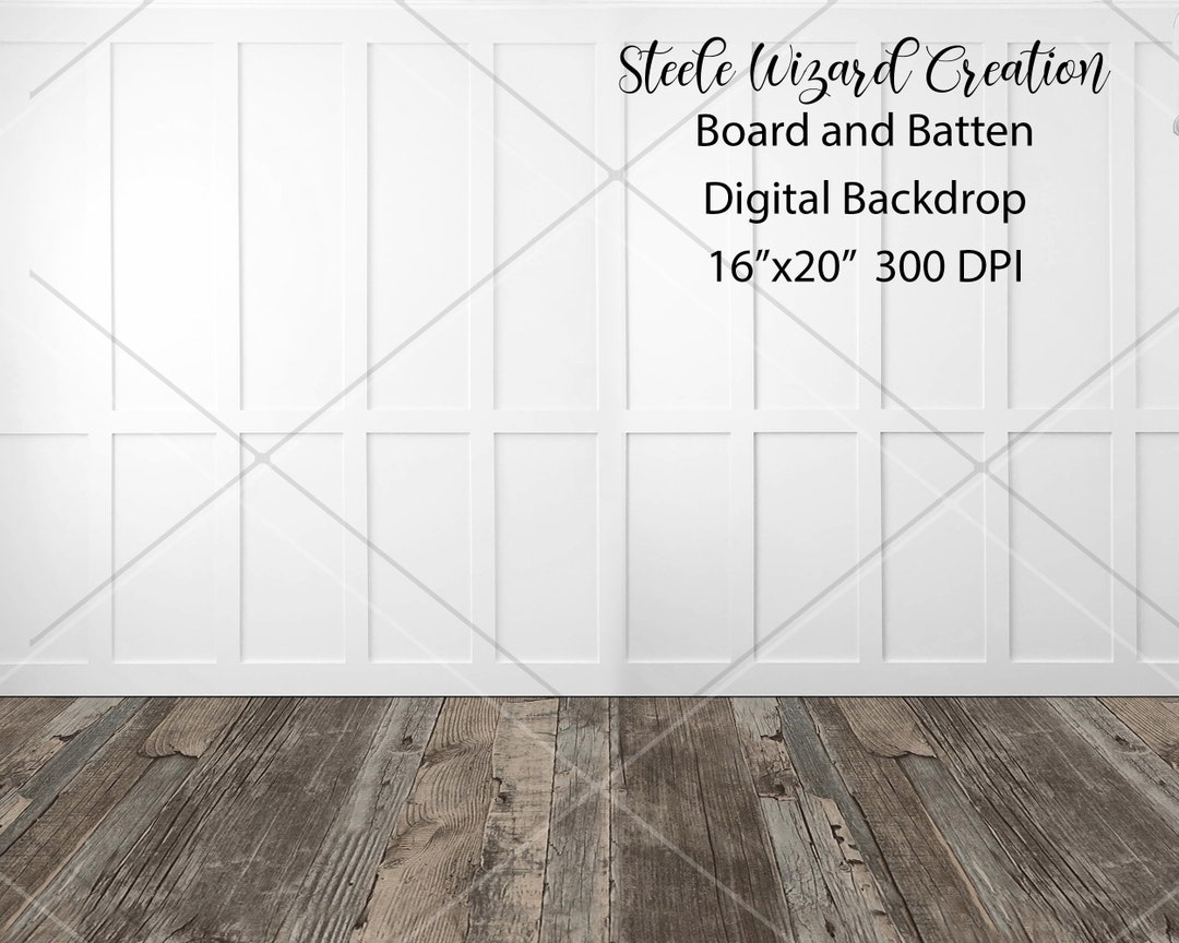 Digital Wood Floor With White Board and Batten Wall Backdrop, Digital ...