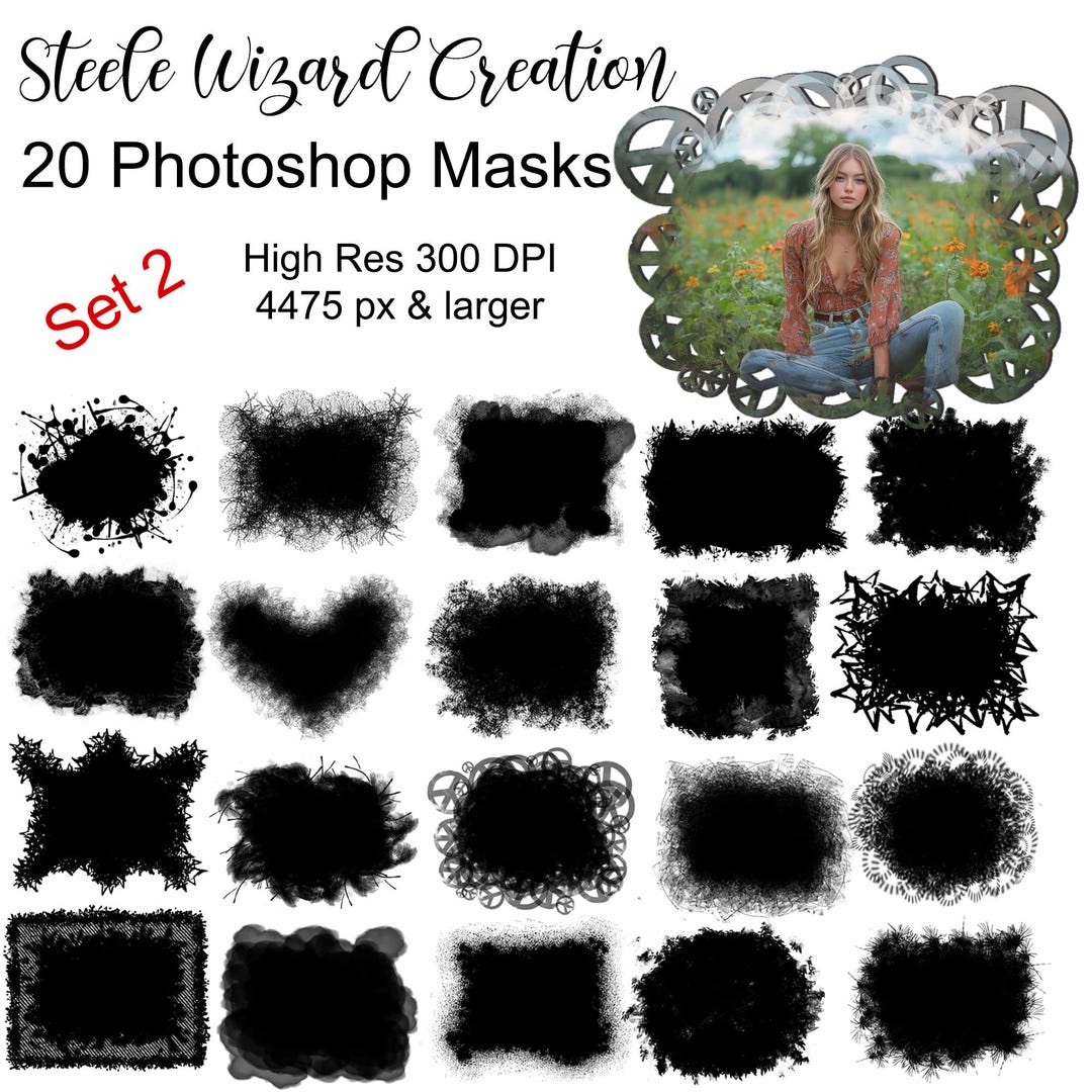 Watercolor Paint Frame Masks Overlays, Masks, Clipping Masks, Photo ...