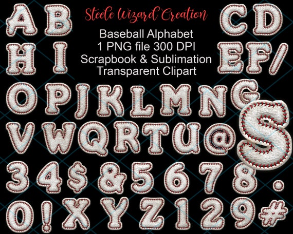 Baseball Font Baseball Letters Sports Clipart Baseball | Etsy