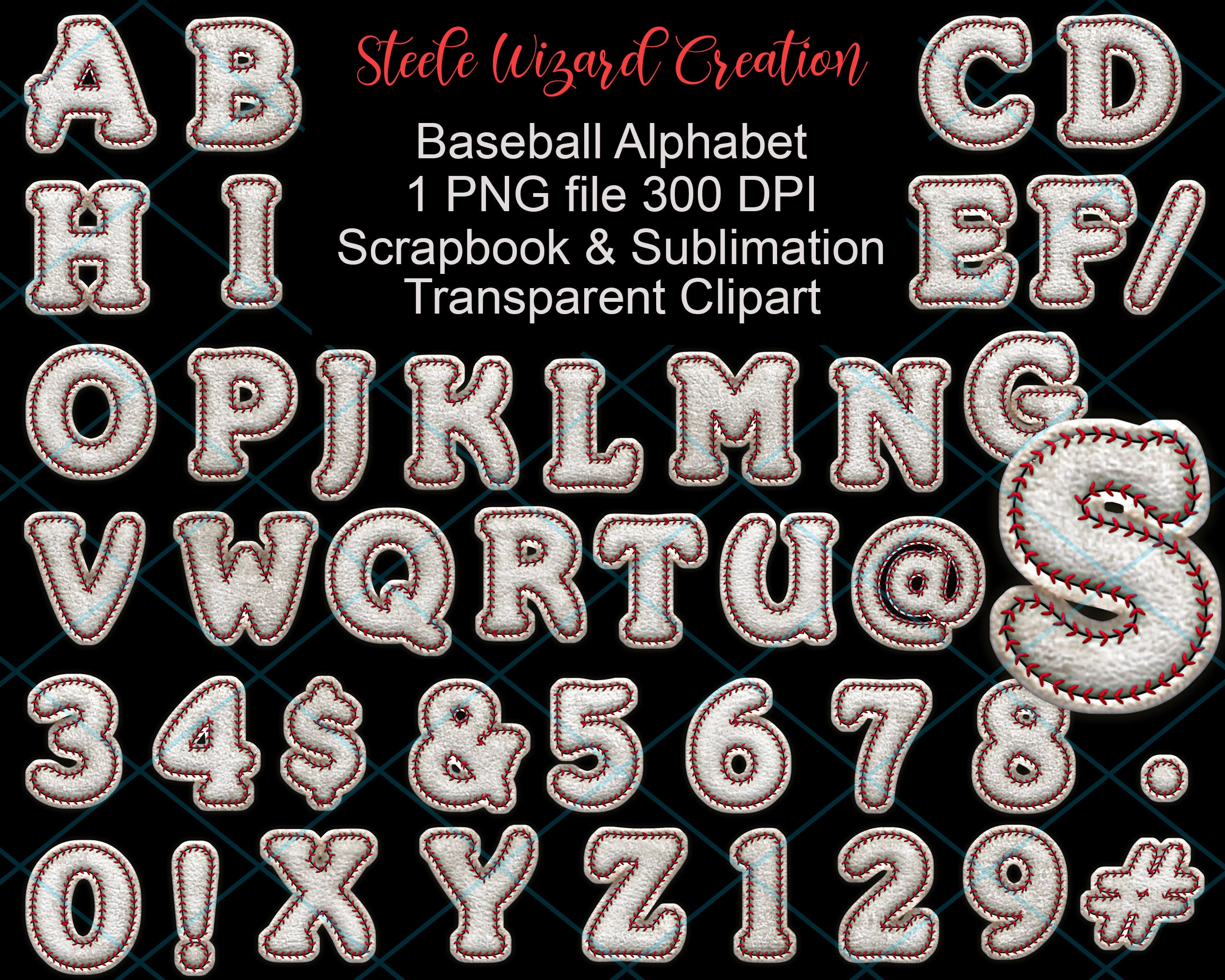 Baseball Font, Baseball Letters, Sports Clipart, Baseball Alphabet ...