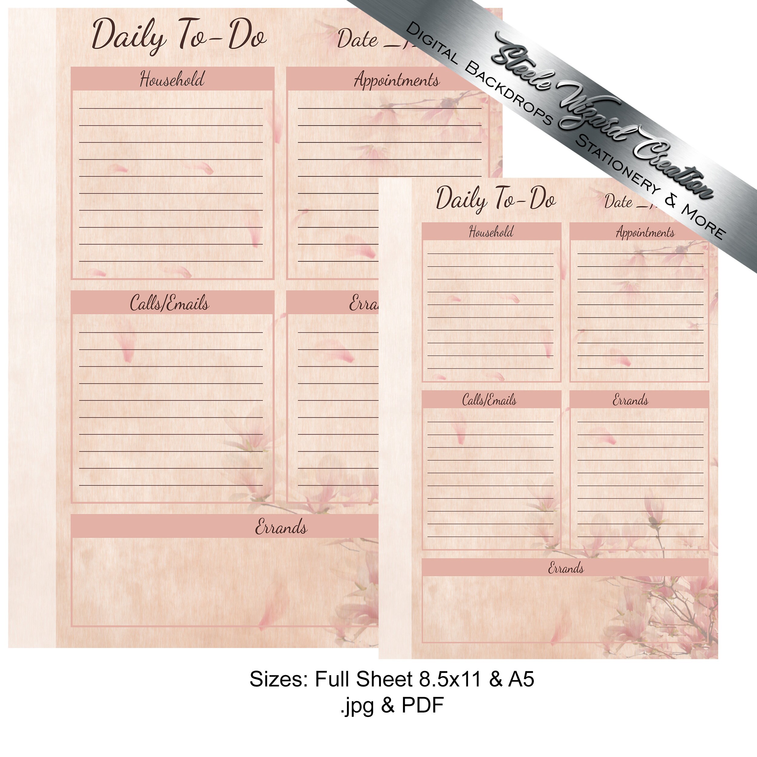 Printable Vintage Style Cherry Blossom Stationery Paper Digital ...