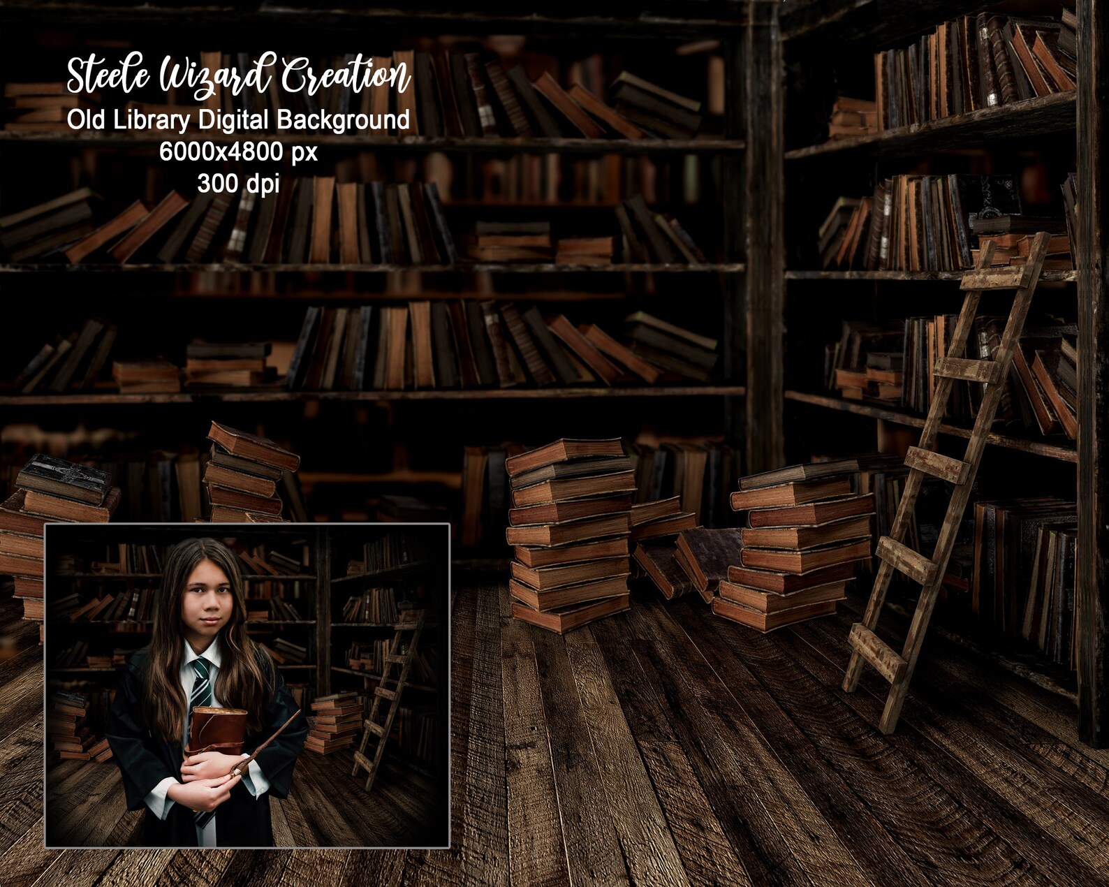 Digital Backdrop Library Background Magic Backdrop Vintage | Etsy