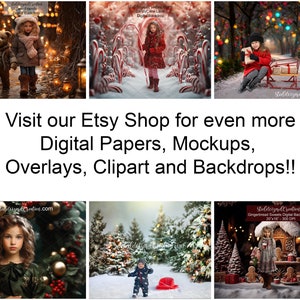 Candy Cane Lane Digital Backdrop, Christmas Digital Background, Snow ...