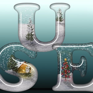 Snow Globe Alphabet Monogram Font Clipart, Transparent Snow Globe ...