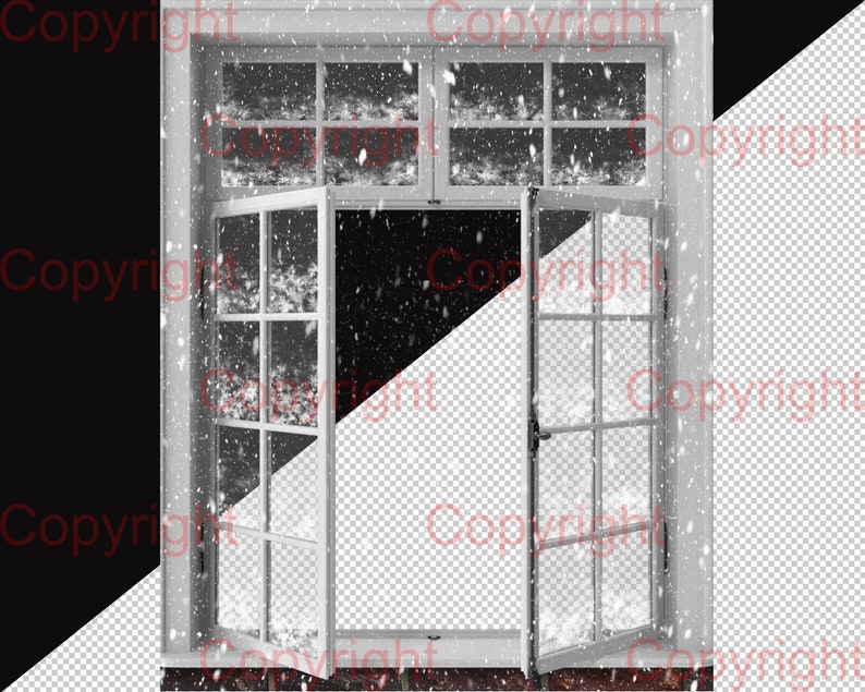 Snowy Frosted Window Overlay Christmas Window Backdrop Santa | Etsy