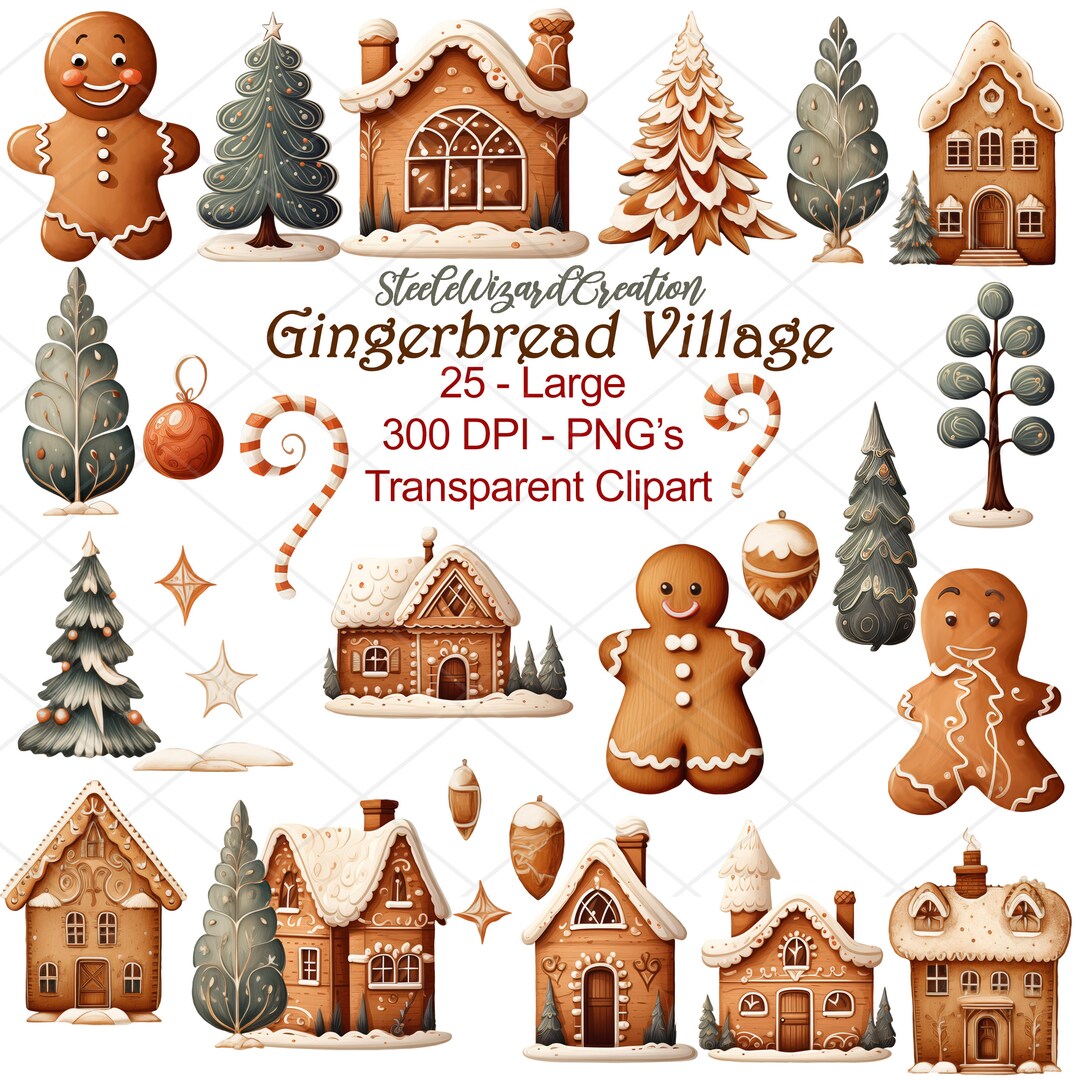 Gingerbread Clipart, Christmas Clipart, Gingerbread House, Gingerbread ...