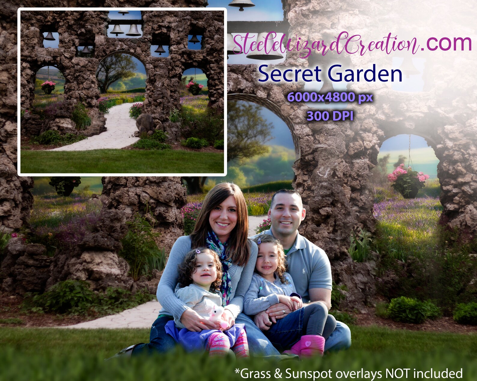 Spring Floral Backdrop, Secret Garden, Digital Background, Spring ...