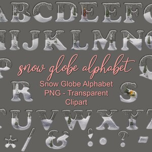 Snow Globe Alphabet Monogram Font Clipart, Transparent Snow Globe ...