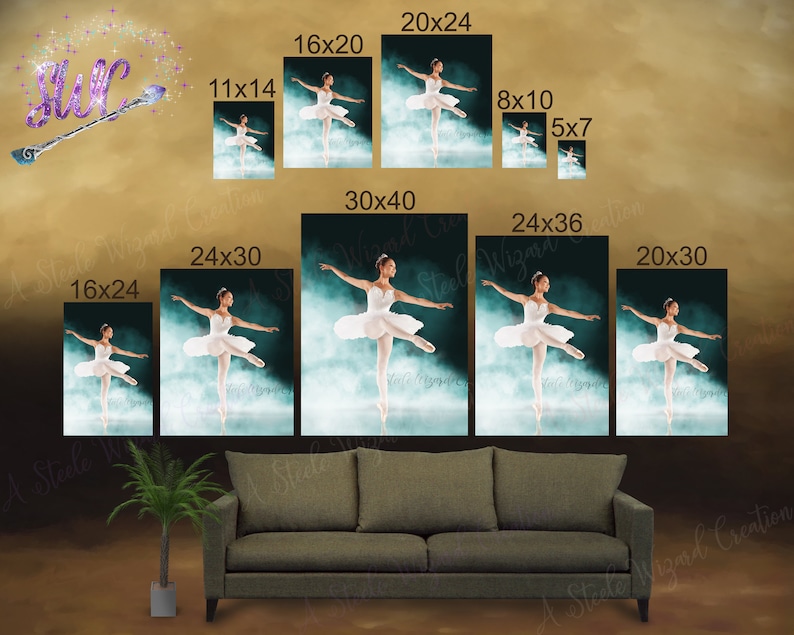 Wall Display Guide Portrait Mockup Photography Size Chart - Etsy