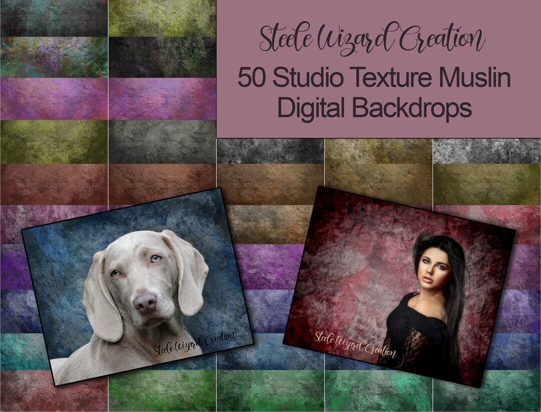 Texture 50 Digital Backdrops Collection, Digital Backgrounds, for ...