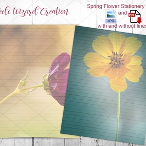 Printable Spring Flower Stationery Paper Digital Download Scrapbook ...