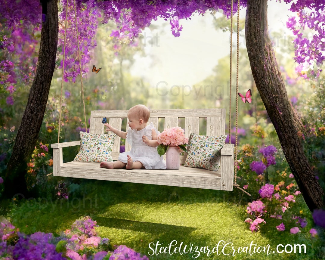 Digital Swing Background Spring Digital Backdrop Photography Hanging ...