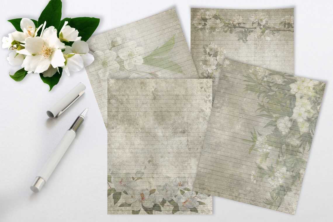 Printable Spring Flower Stationery Paper Digital Download - Etsy