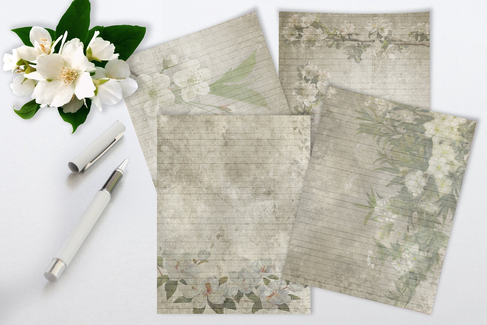 Printable Spring Flower Stationery Paper Digital Download - Etsy