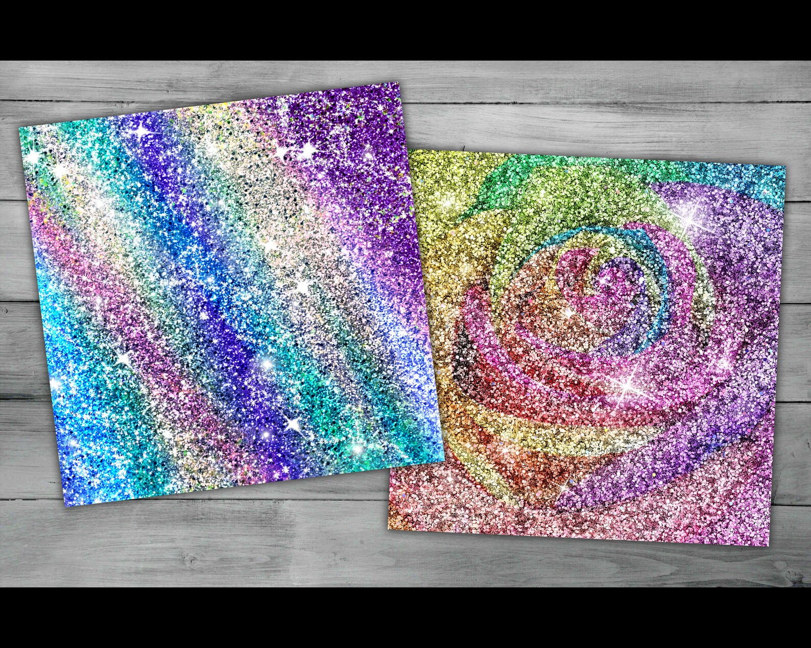 Glitter Digital Paper Rainbow Ombre Chunky Glitter - Etsy