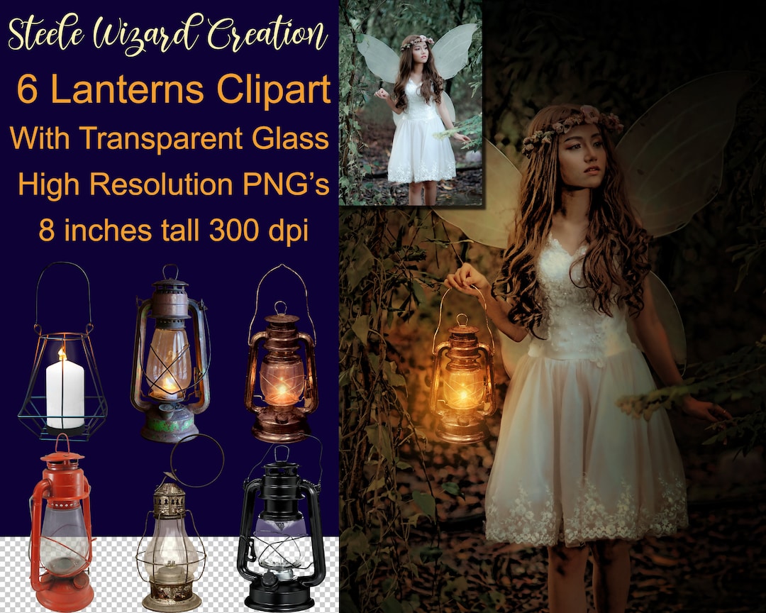 Lantern Digital Overlay, Lamp Lantern Overlays, 6 Lantern Clipart ...