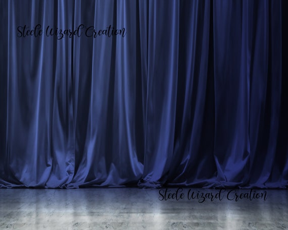 Blue Digital Backdrop Curtain Stage Background Sports | Etsy