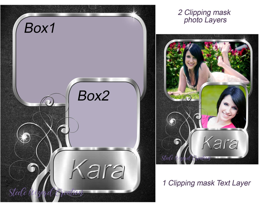 Senior Photo Memory Mate, Template, Storyboard Digital Collage, PSD ...