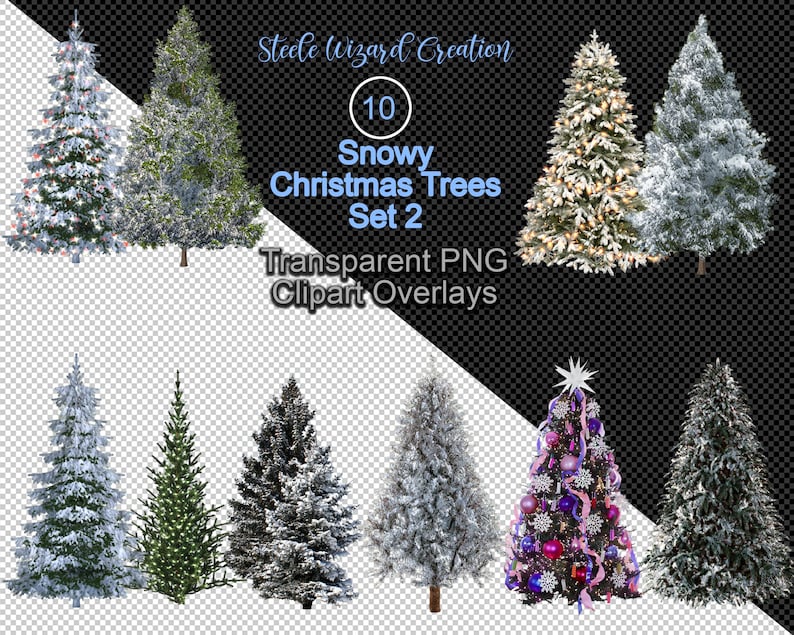 Christmas Tree Overlay Snow Pine Tree Overlays Photoshop | Etsy
