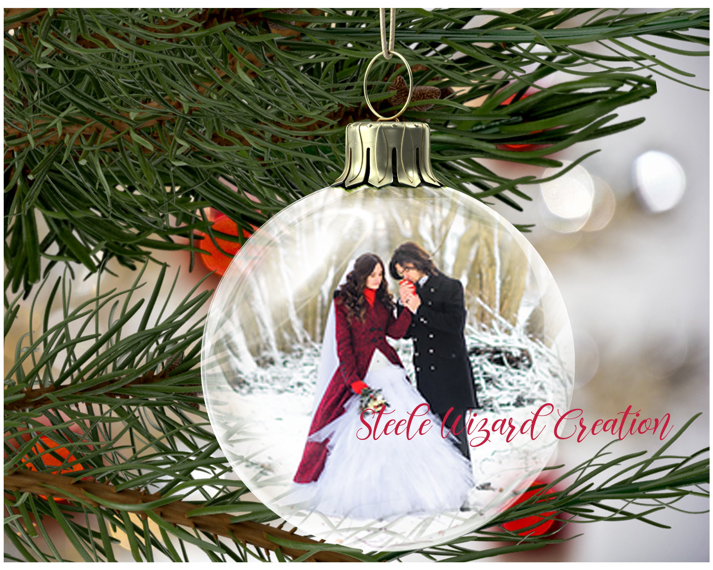 Christmas Ornament Backdrop Background Glass Globe Snow | Etsy