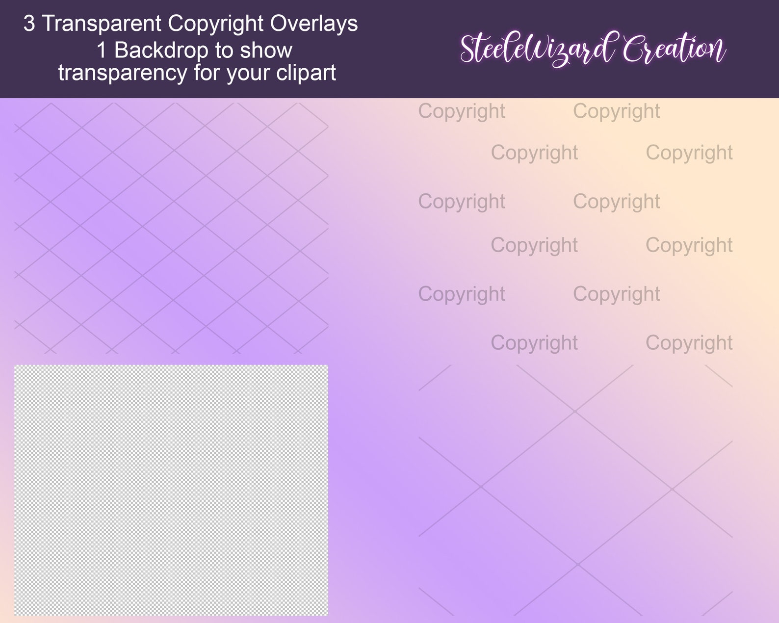 Copyright Watermark Clipart Transparent Watermark Overlay - Etsy