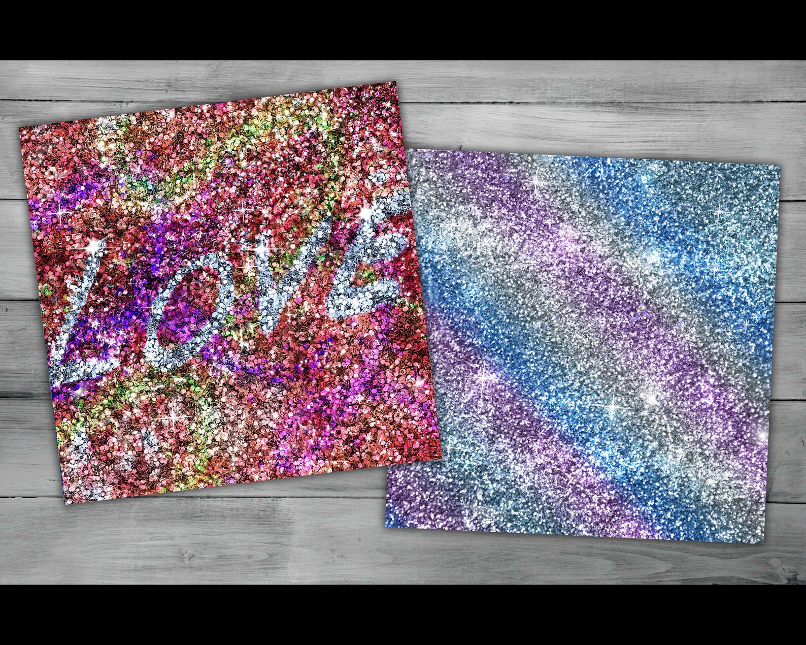 Glitter Digital Paper Rainbow Ombre Chunky Glitter - Etsy