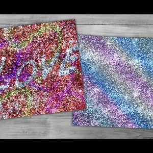 Glitter Digital Paper Rainbow Ombre Chunky Glitter, Sublimation Design ...