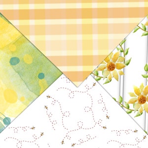 Watercolor Honey Bee Digital Papers, Honey Bees, Illustration Digital ...