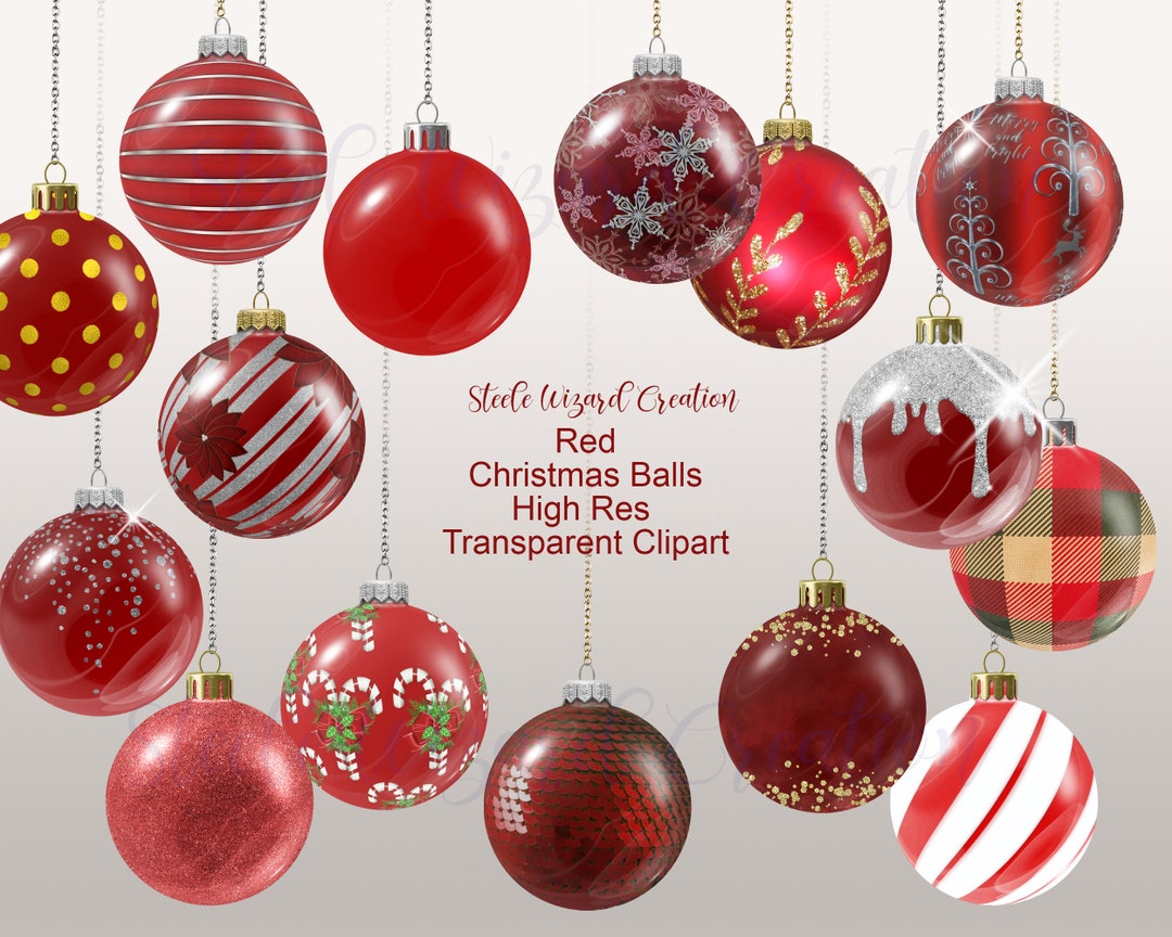 Red Christmas Balls Clipart, Christmas Bulbs, Red Christmas Ornament ...