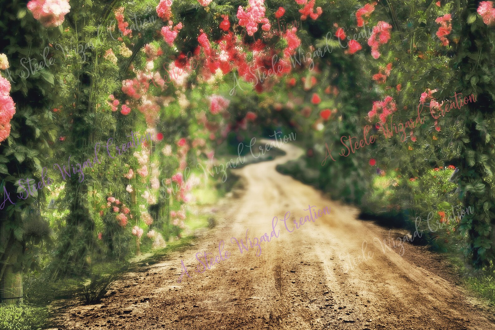 Spring Floral Backdrop, Secret Garden, Digital Background, Spring ...