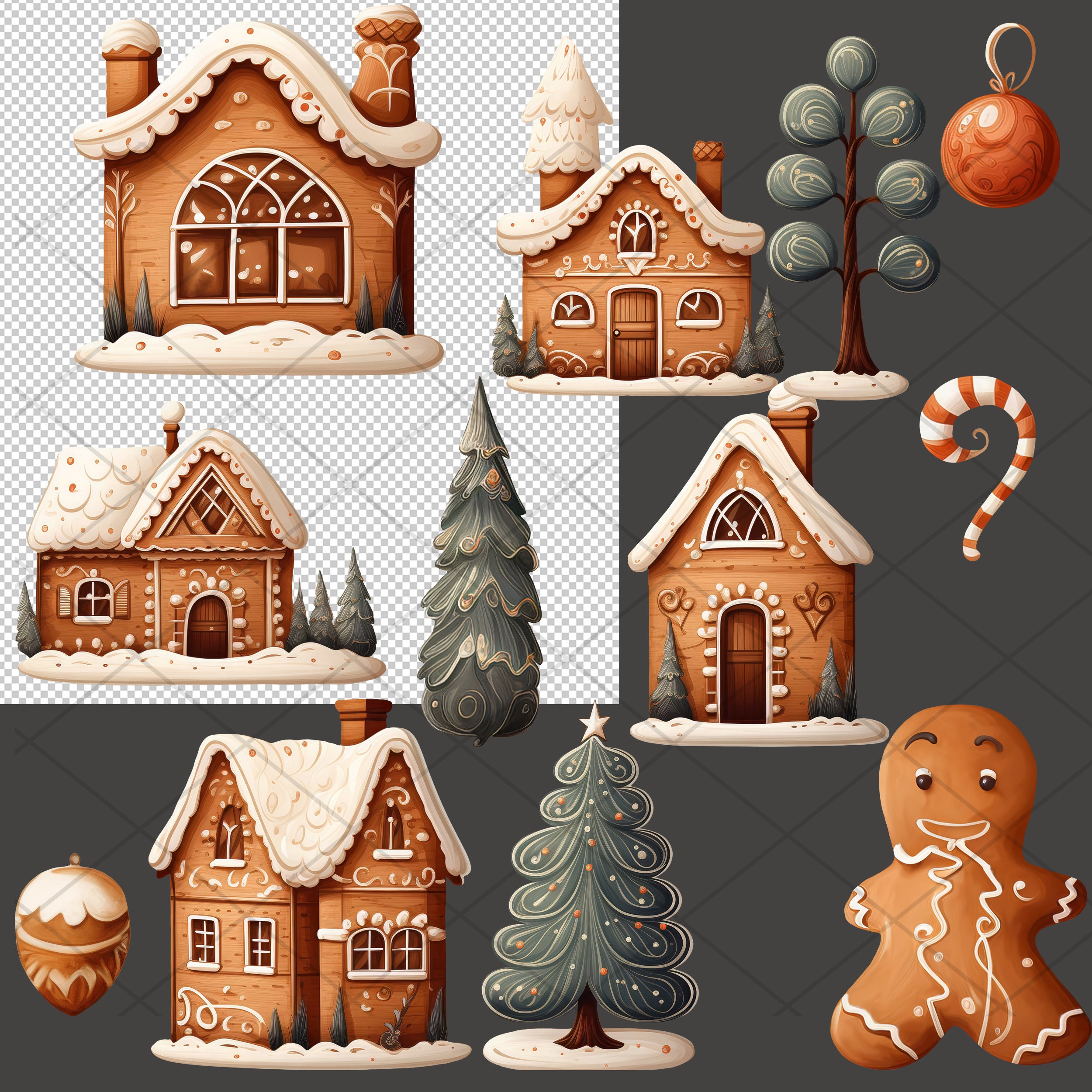Gingerbread Clipart, Christmas Clipart, Gingerbread House, Gingerbread ...