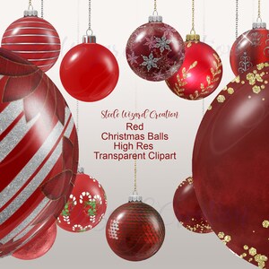 Red Christmas Balls Clipart, Christmas Bulbs, Red Christmas Ornament ...
