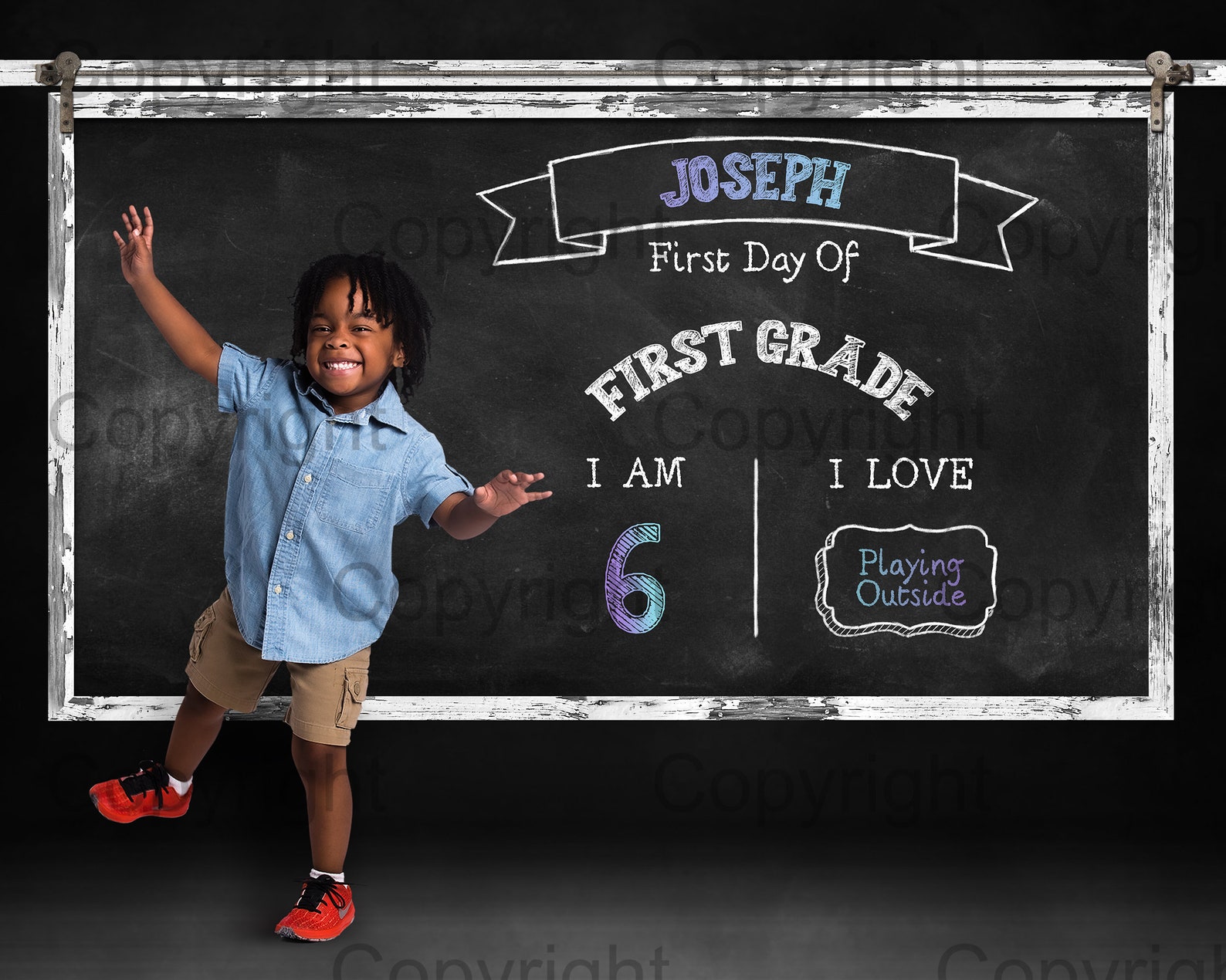 Chalkboard Digital Backdrop, Back to School Preschool Digital ...