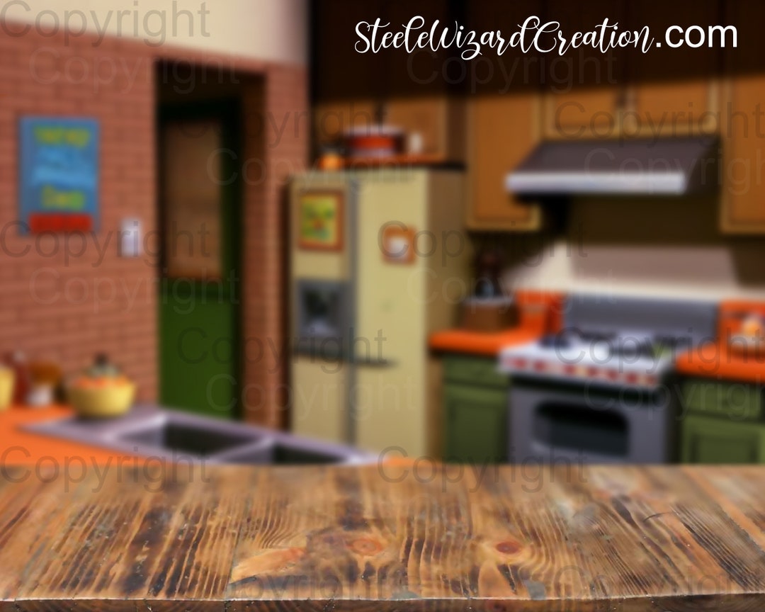 Retro Kitchen Table, Product Background Mockup, Styled Stock ...