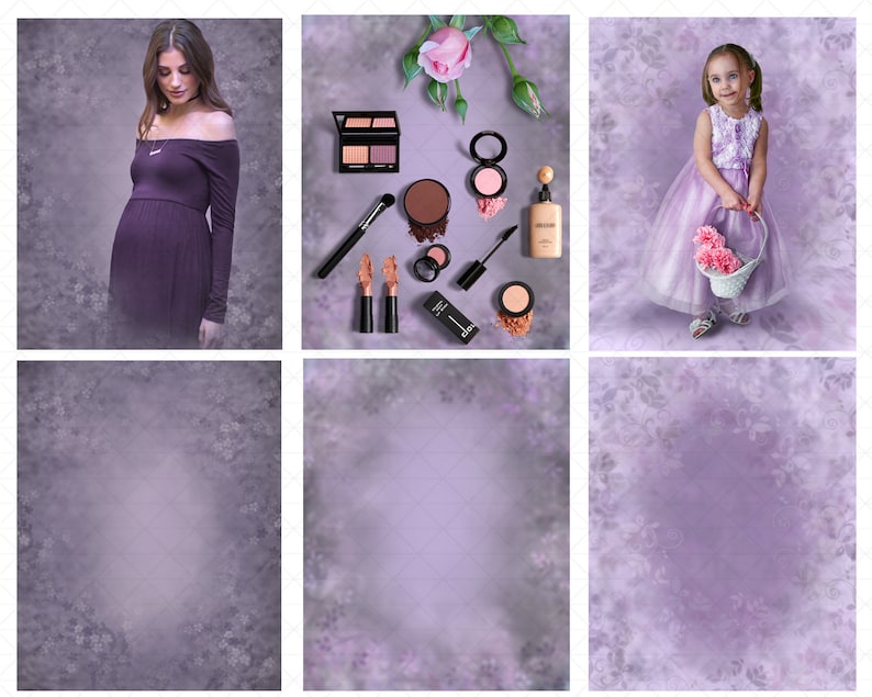 3 Digital Backdrops Purple Floral Backdrops Maternity - Etsy